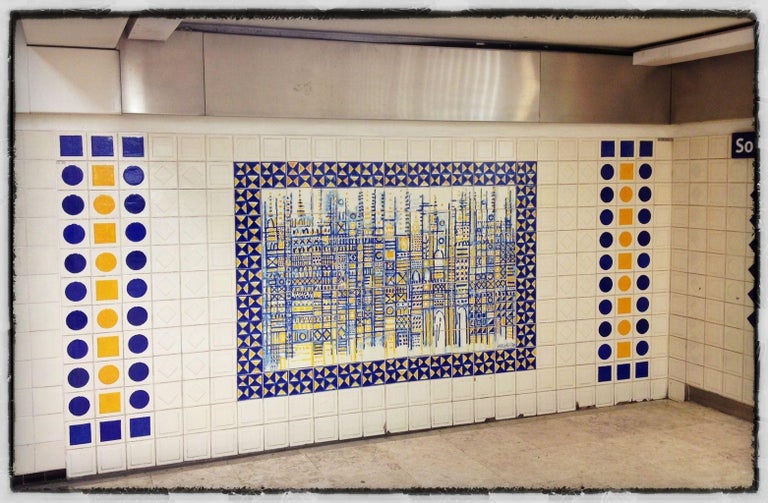 Vintage Custom French Mini Subway Tiles, Cerafrance Normandie, Biscuit ...