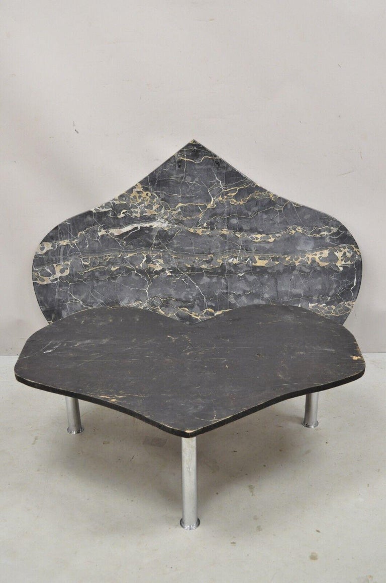 Vintage Custom Made Italian Marble Top Heart Shaped Coffee Table For ...