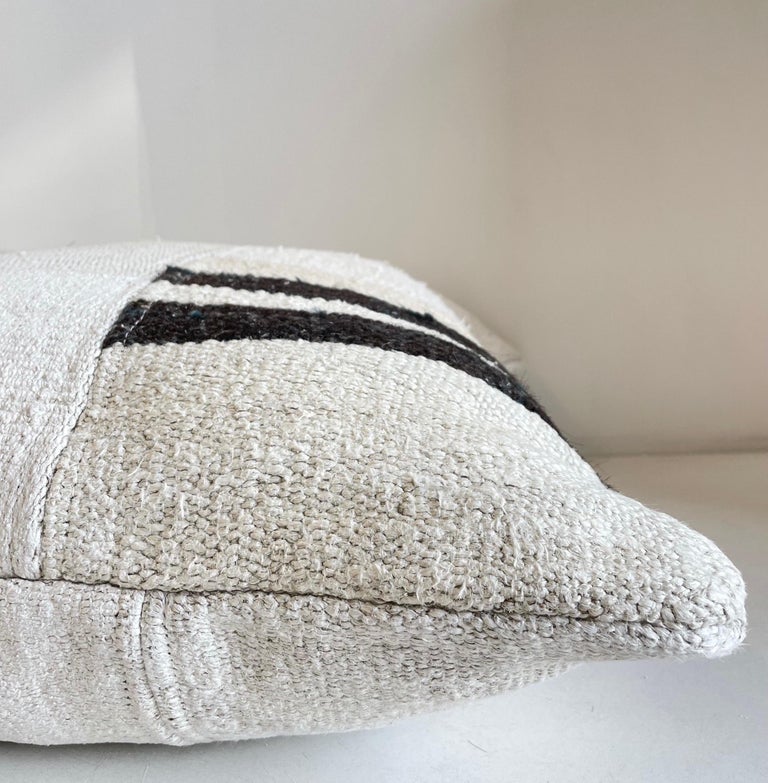 Vintage Custom Made Turkish Rug Pillow Double Sided For Sale at 1stDibs