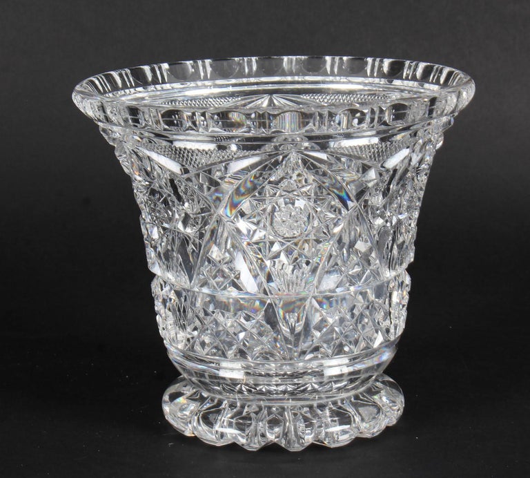 Vintage Cut Glass Crystal Glass Vase, Mid-20th Century For Sale at ...