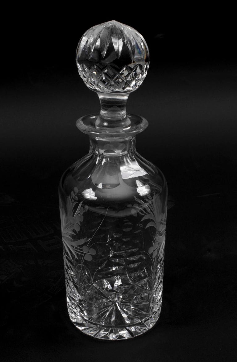 Vintage Cut Glass and Engraved Royal Brierly Crystal Decanter 20th C at ...