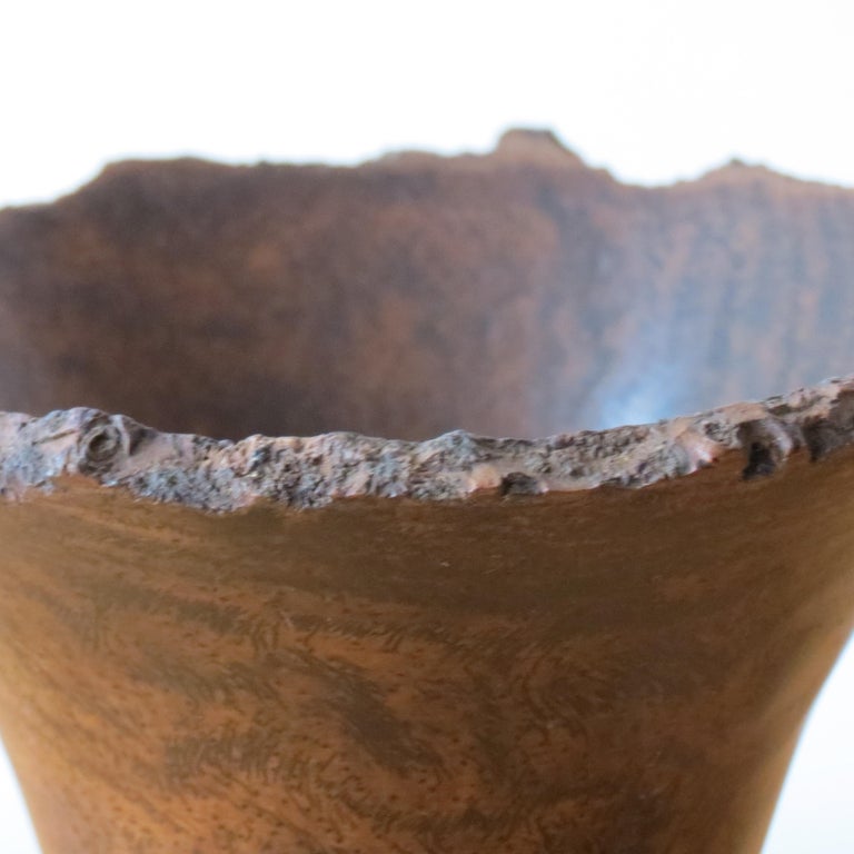 Vintage Cylindrical Form Grass Tree Wood Hand Turned 'Trumpet' Pot For ...