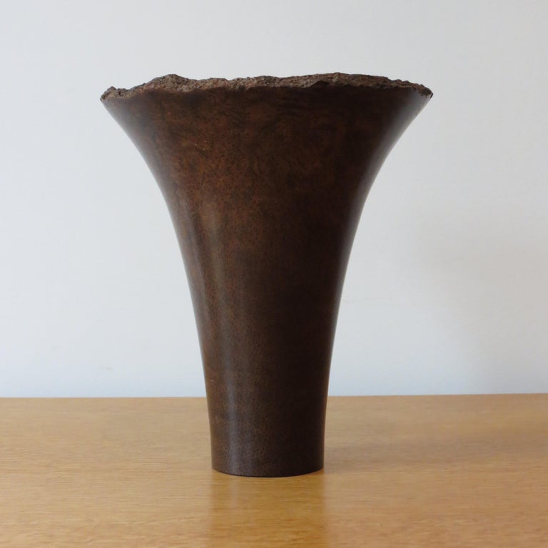 Vintage Cylindrical Form Grass Tree Wood Hand Turned 'Trumpet' Pot For ...