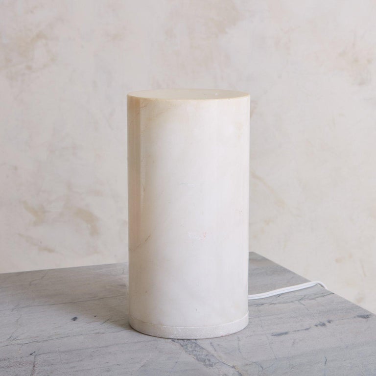 Vintage Cylindrical Marble Table Lamp by Giac For Sale at 1stDibs