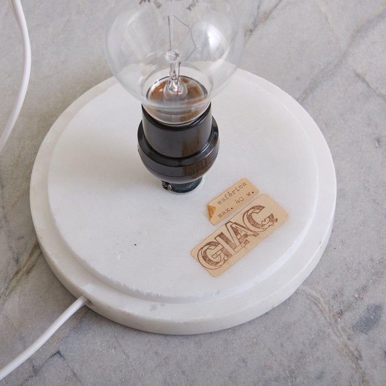 Vintage Cylindrical Marble Table Lamp by Giac For Sale at 1stDibs