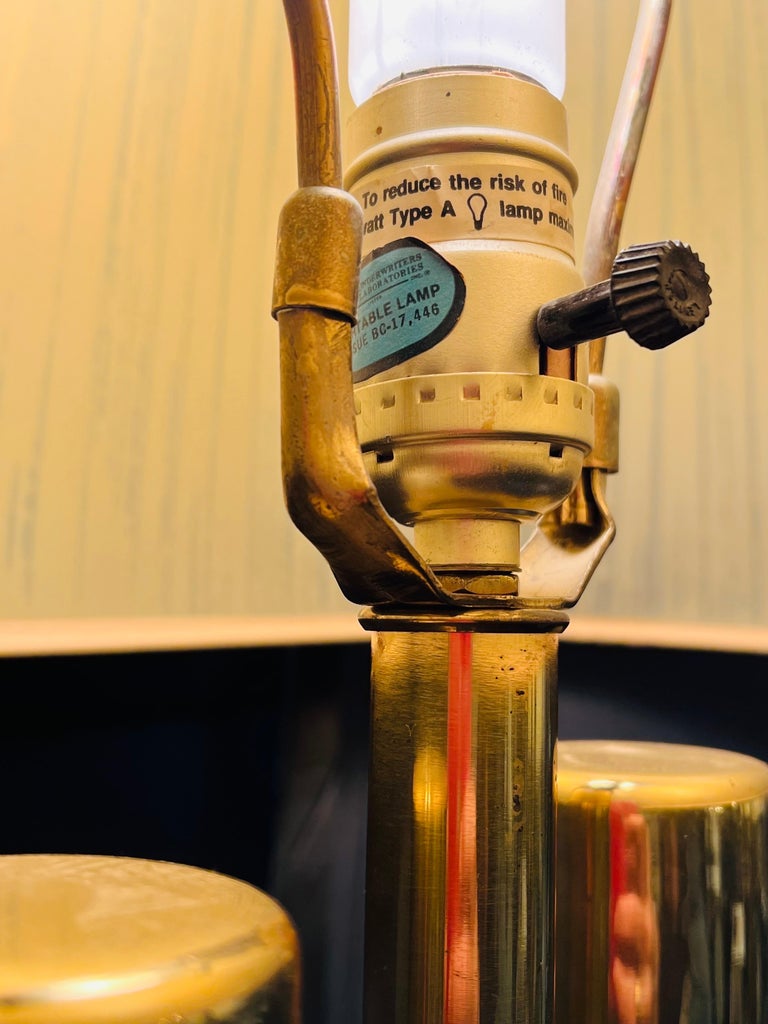 Vintage Cylindrical Post Modern Light Up Brassy and Transparent Tube ...