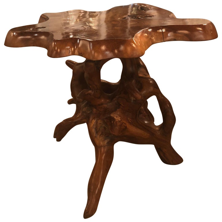 Vintage Cypress Tree Free-Form Entry Hall Dining Game Table For Sale at ...