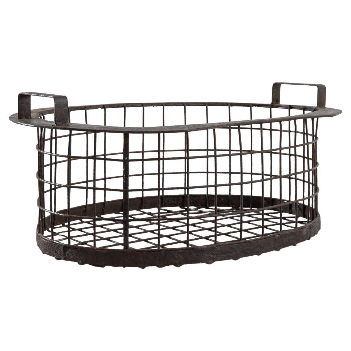 Metal Basket, circa 1970 For Sale at 1stDibs