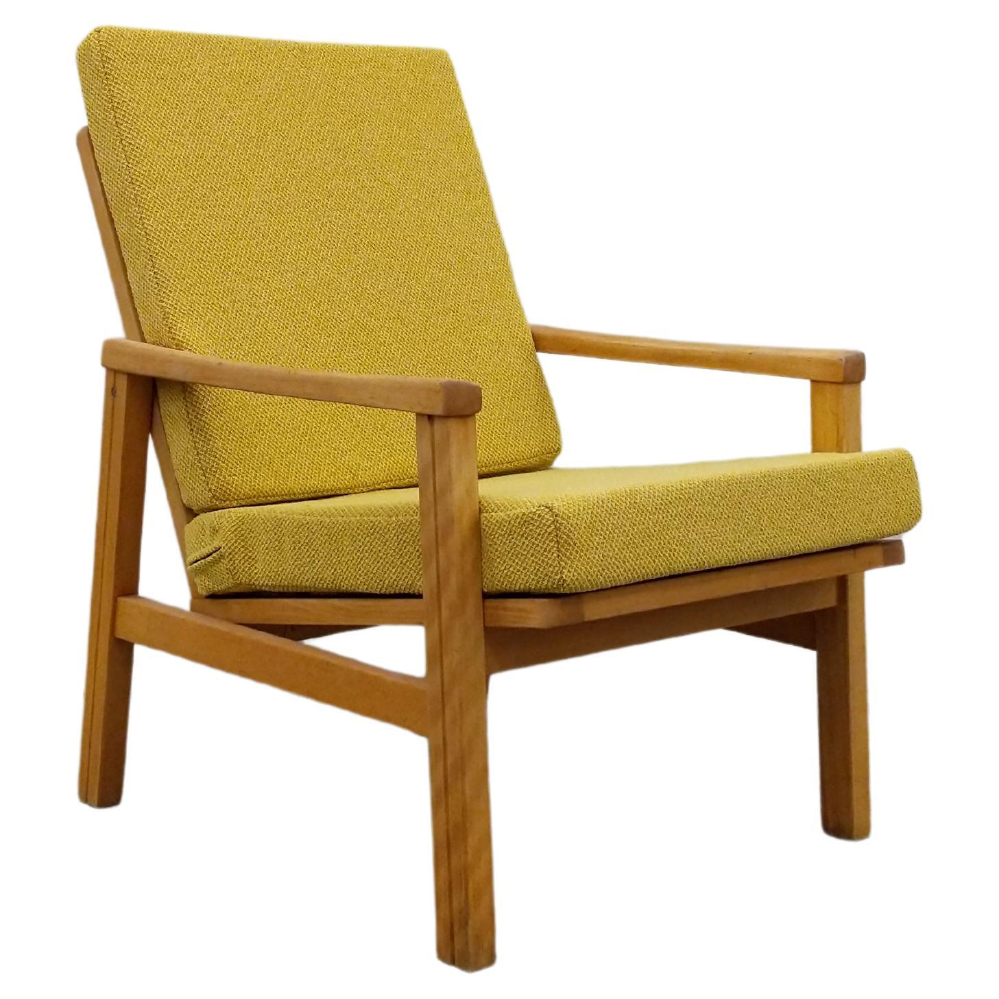 Vintage Czech Mid Century Modern Lounge Chair For Sale at 1stDibs