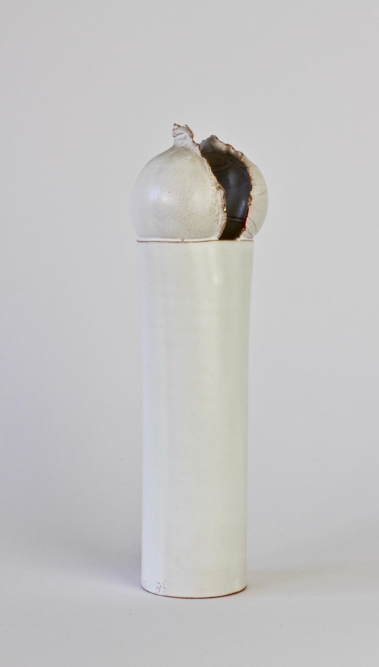 Vintage Czechoslovakian Organic Ceramic White Pottery Vase by Jiří ...