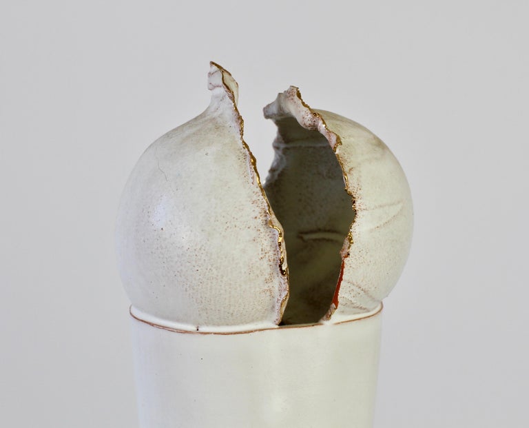 Vintage Czechoslovakian Organic Ceramic White Pottery Vase by Jiří ...