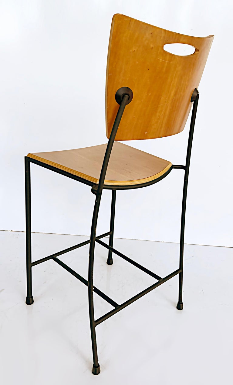 Vintage Dakota Jackson Postmodern Wrought Iron Barstools, Counter ...