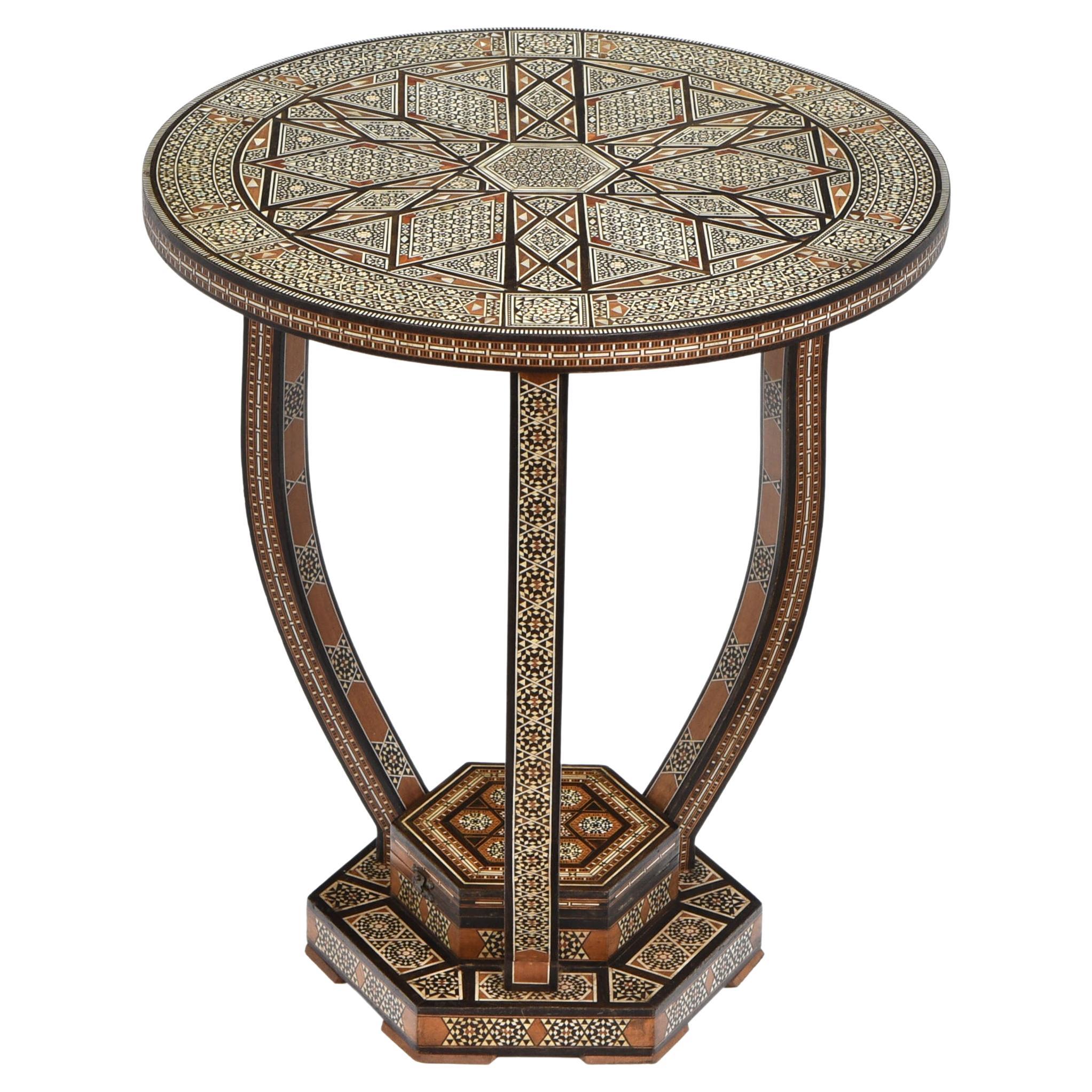 Fine Moroccan Inlaid Octagonal Tent Table For Sale at 1stDibs