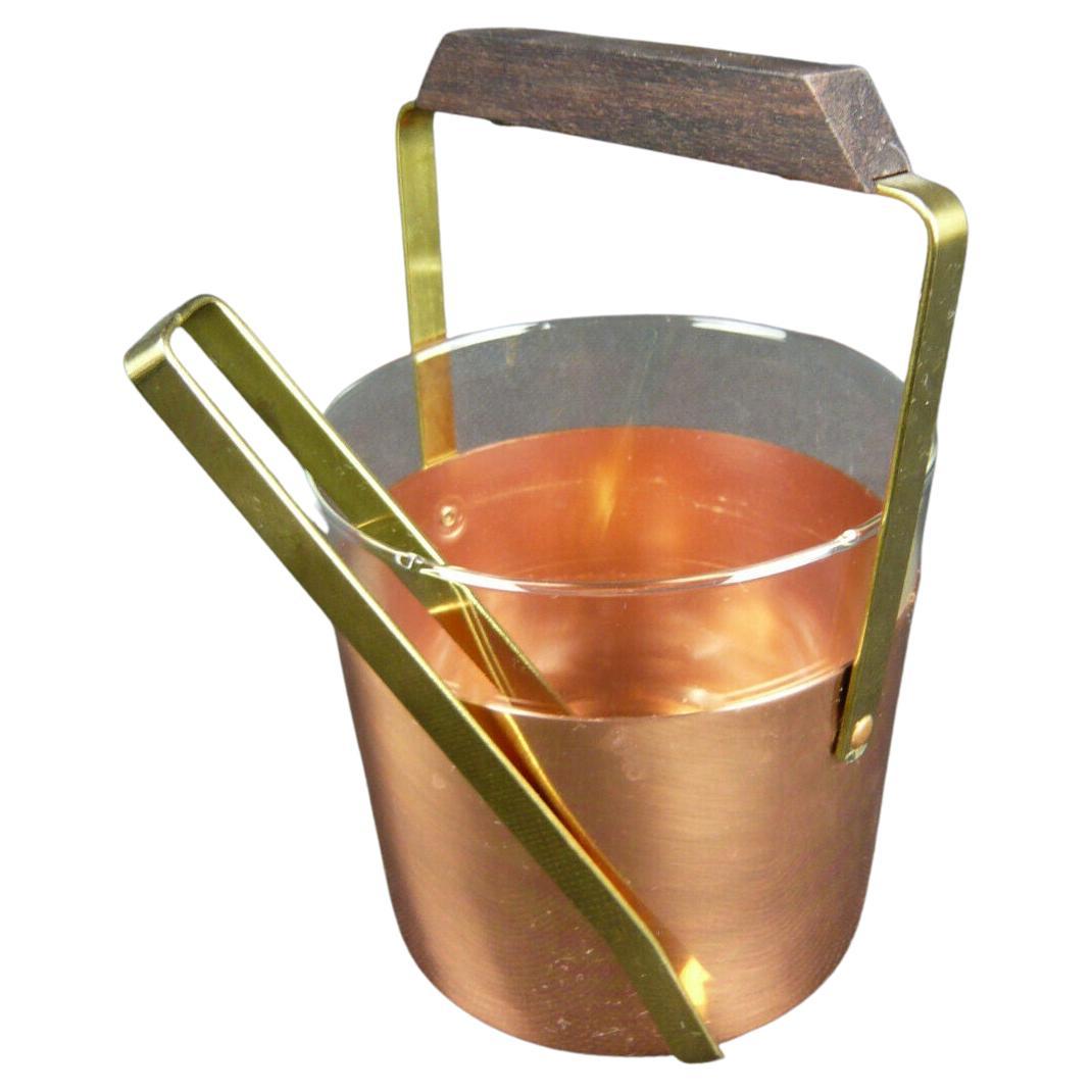 Vintage Danish 50s/60s Ice Cube Bucket with Ice Tongs - Copper, Brass ...