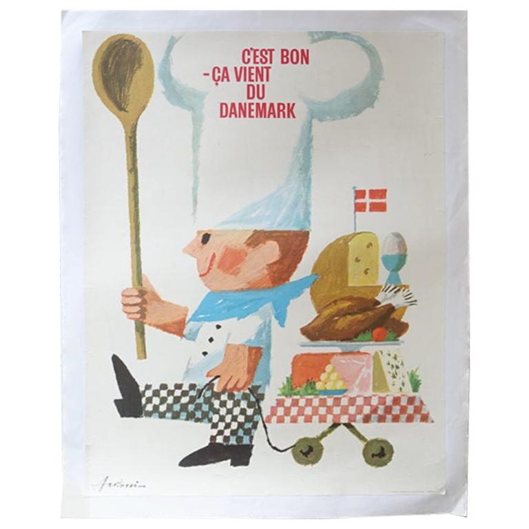 Vintage Danish Advertising Poster-Antoni Jensen at 1stDibs