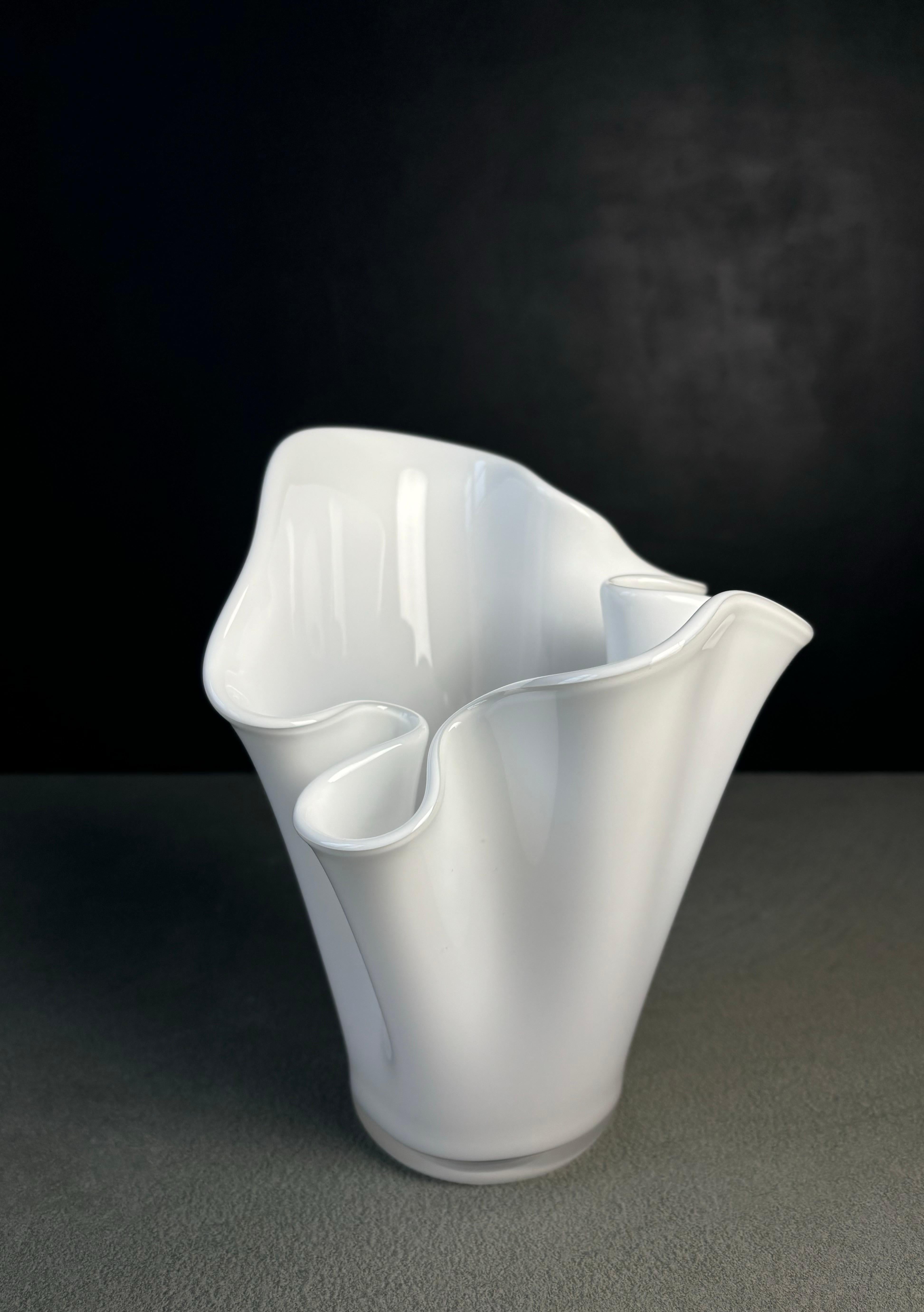Vintage Danish Art Glass Handkerchief Vase, 1970s For Sale at 1stDibs