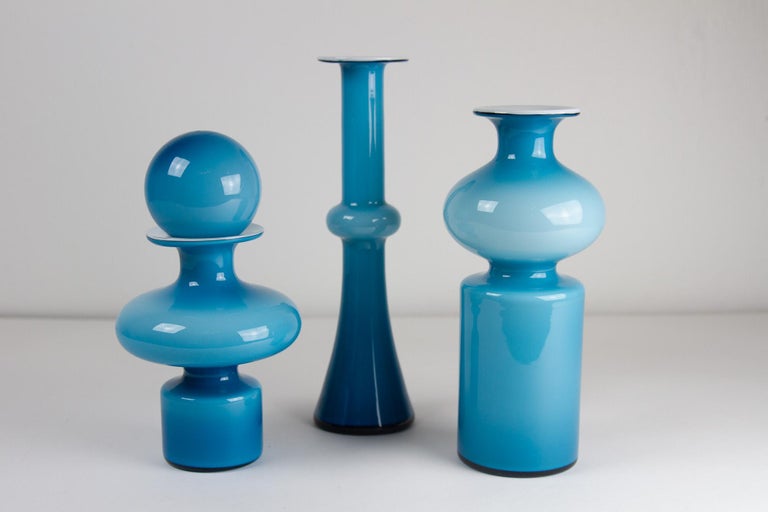 Vintage Danish Carnaby Vases by Per Lütken for Holmegaard 1960s, Set of ...