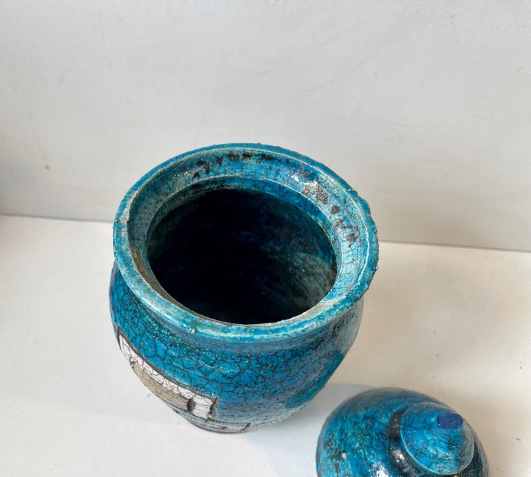 Vintage Danish Ceramic Cubist Urn in Turquoise Raku, 1970s For Sale at ...