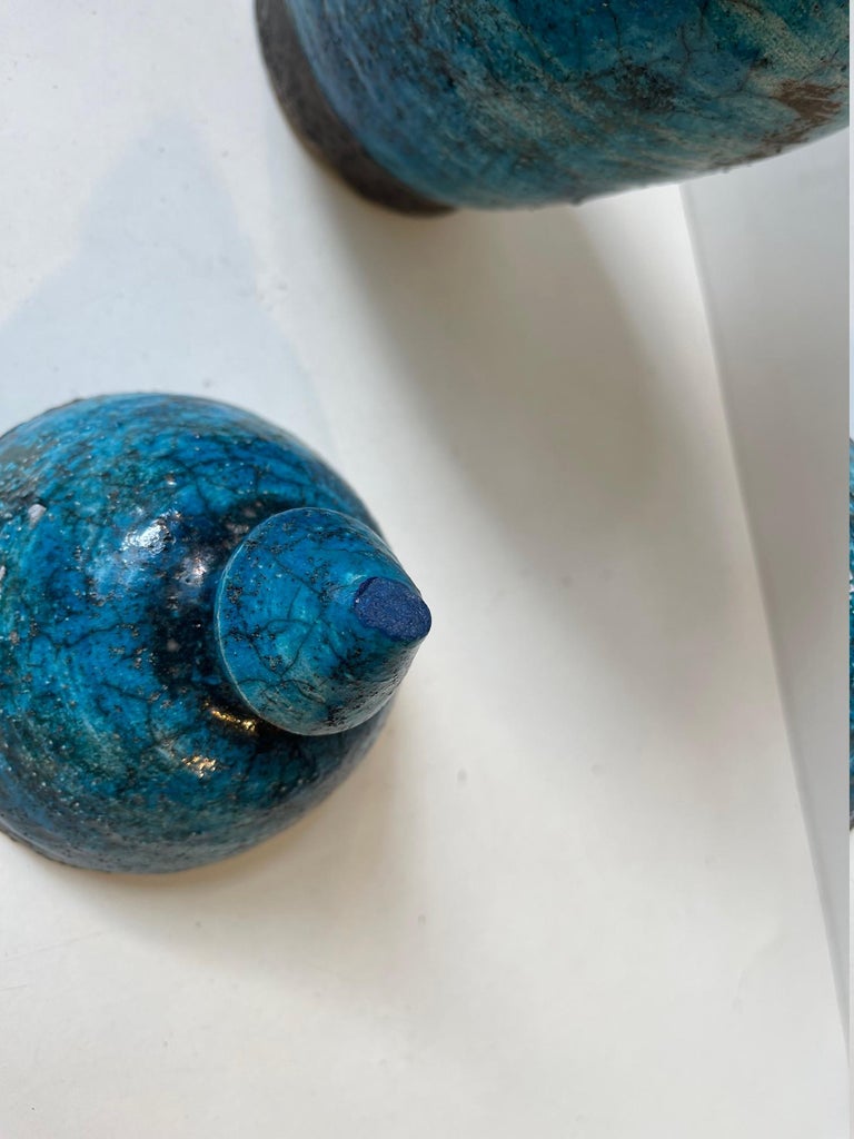 Vintage Danish Ceramic Cubist Urn in Turquoise Raku, 1970s For Sale at ...