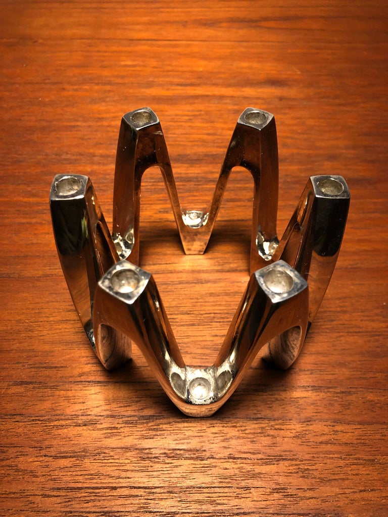 Vintage Danish Chrome 12 Candle Holder Candleholder by Jen H ...