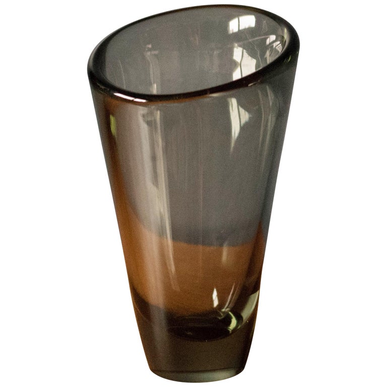 Vintage Danish Holmegaard Glass Vase by Per Lutken at 1stDibs