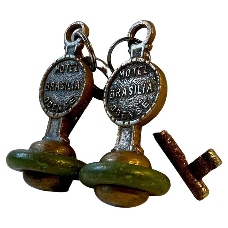 Vintage Danish Hotel Key Hangers in Bronze, 1960s at 1stDibs