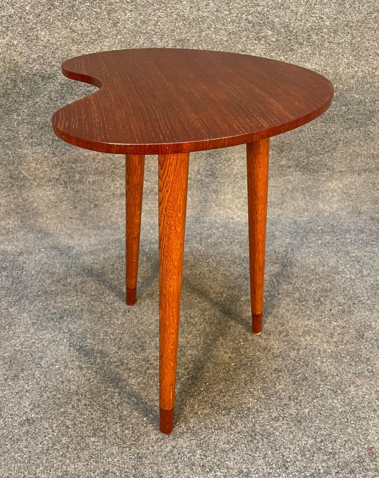 Vintage Danish Mid Century Boomerang Teak and Oak End Table by Gorm Mobler at 1stDibs