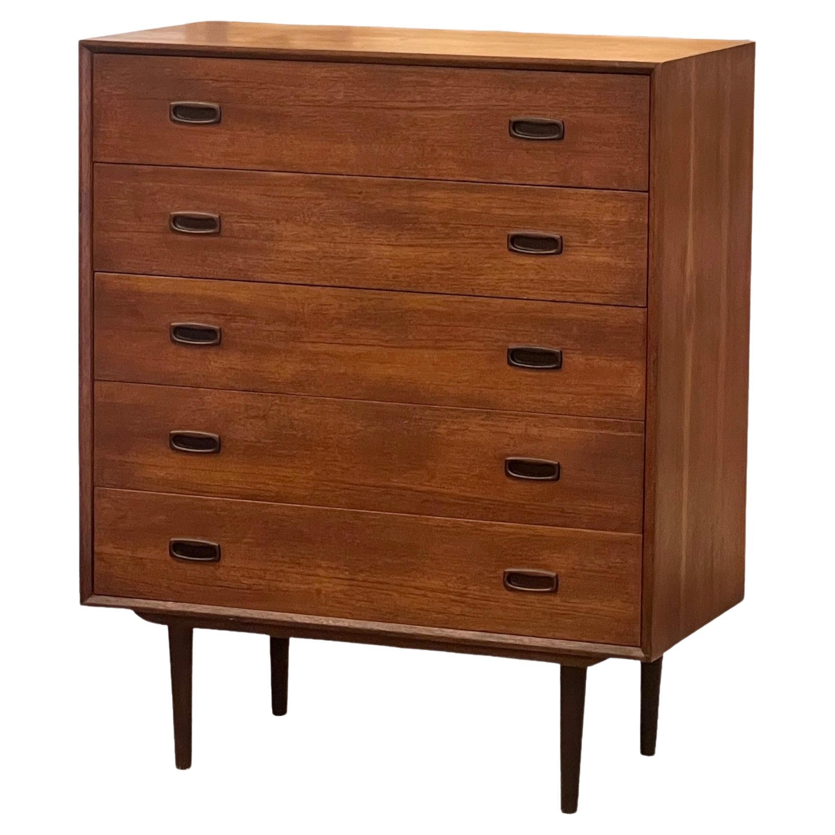 Vintage Danish Mid Century Modern 5 Drawer Dresser in Style of Munch ...