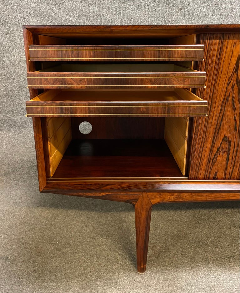 Vintage Danish Mid-Century Modern Rosewood Credenza by Knud Nielsen For ...