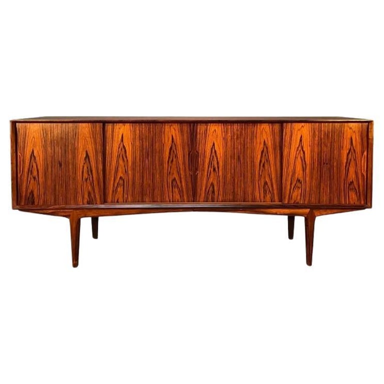 Vintage Danish Mid-Century Modern Rosewood Credenza by Knud Nielsen For ...