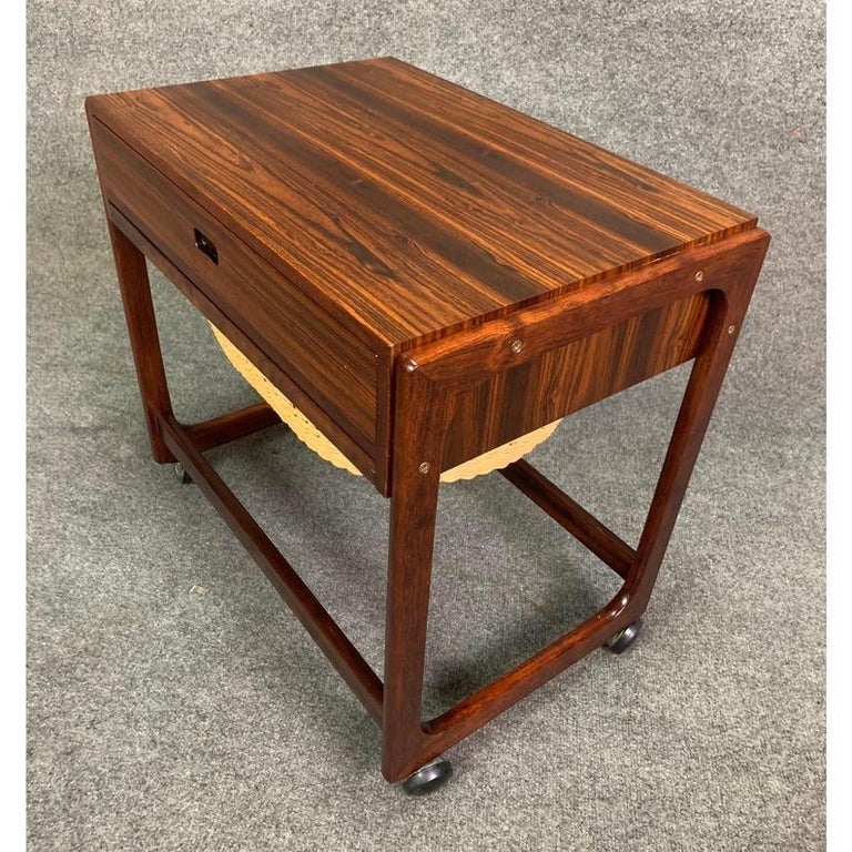 Vintage Danish Mid-Century Modern Rosewood Sewing Cart by BR Gelsted at ...