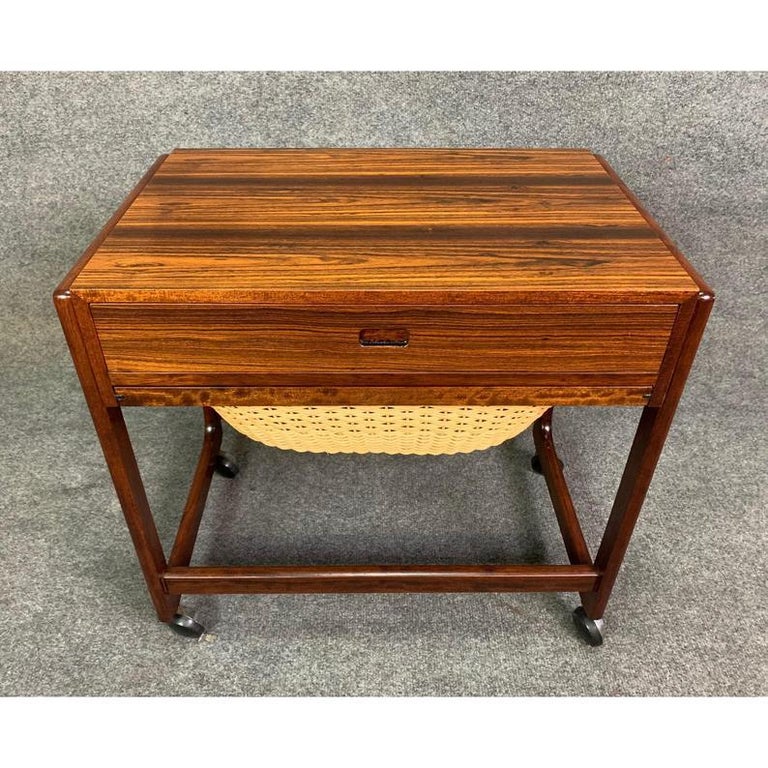 Vintage Danish Mid-Century Modern Rosewood Sewing Cart by BR Gelsted at ...