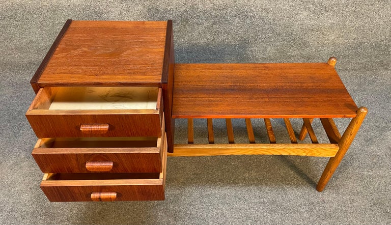 Vintage Danish Mid Century Modern Teak and Oak Console Table For Sale ...