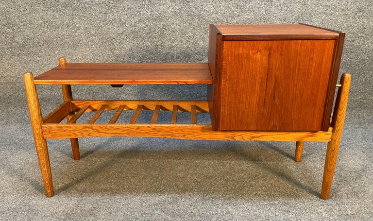 Vintage Danish Mid Century Modern Teak and Oak Console Table For Sale ...