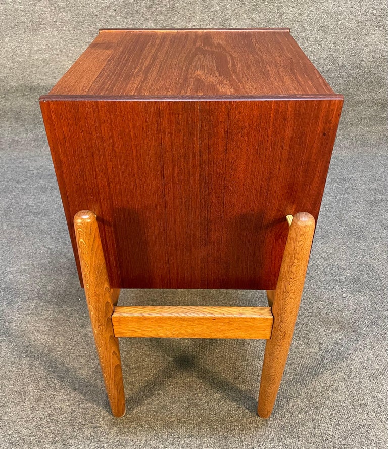 Vintage Danish Mid Century Modern Teak and Oak Console Table For Sale ...