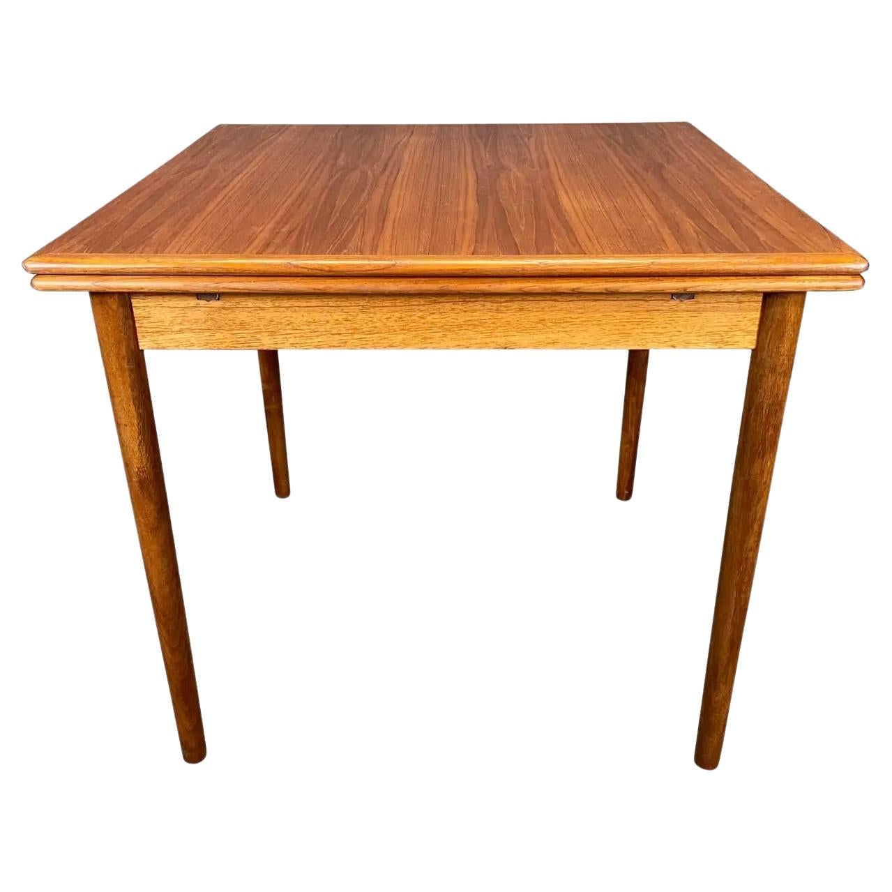 Vintage Danish Mid Century Modern Teak Compact Square Dining Table For ...