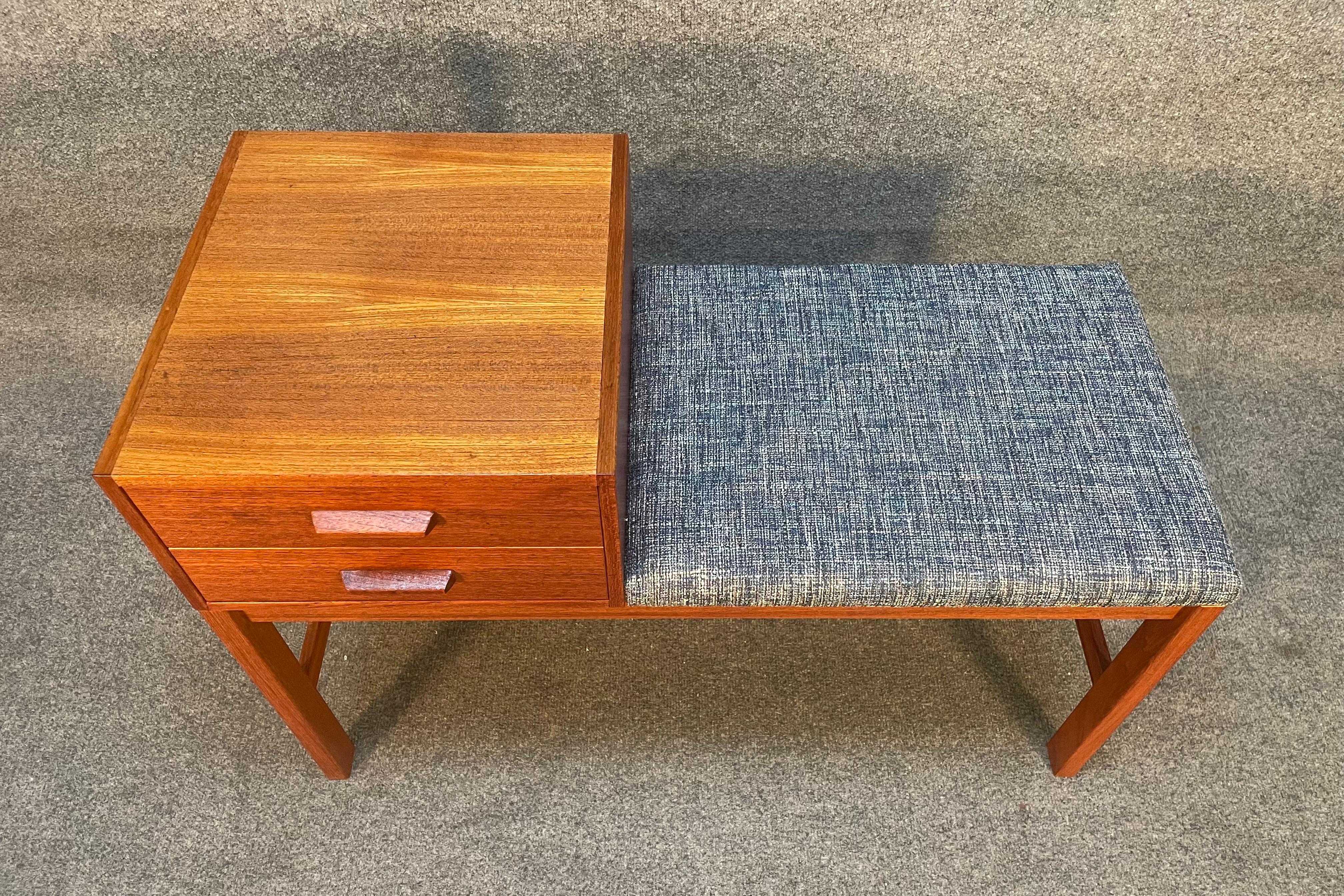 Vintage Danish Mid-Century Modern Teak Entry Bench at 1stDibs