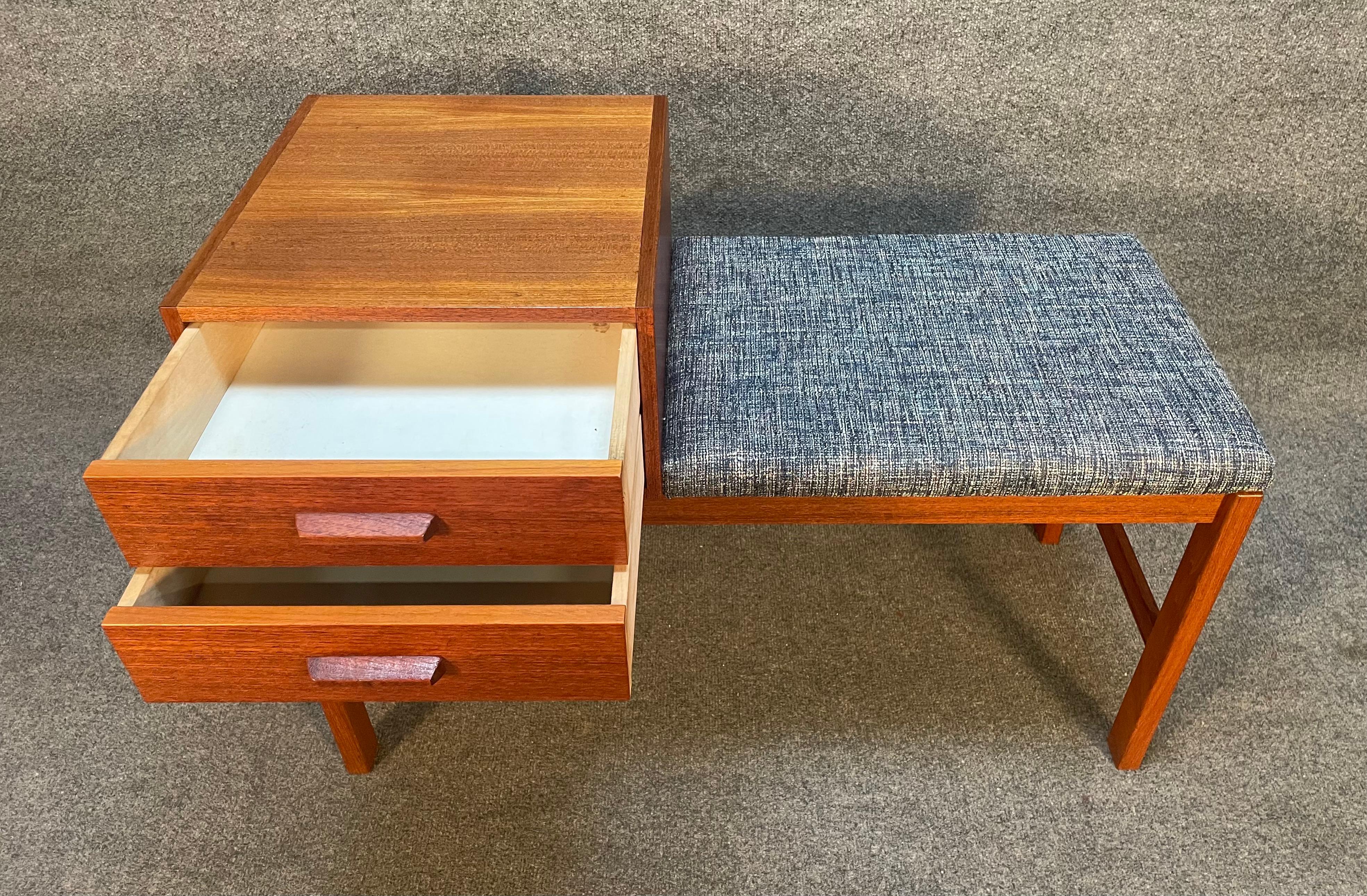 Vintage Danish Mid-Century Modern Teak Entry Bench at 1stDibs