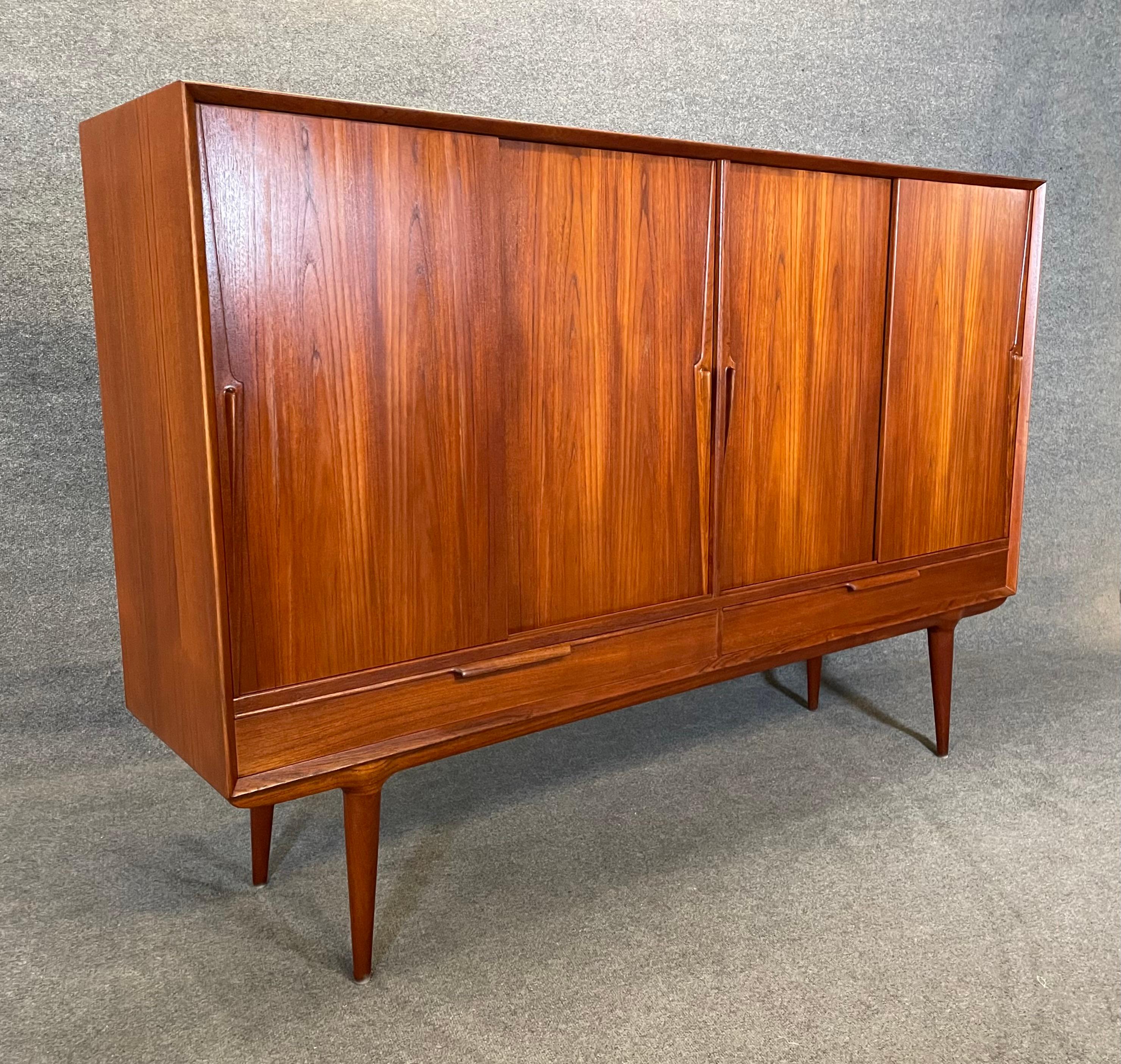 Vintage Danish Mid Century Modern Teak High Credenza "Model 13" by ...