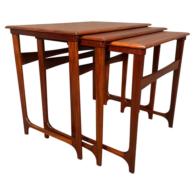 Vintage Danish Mid-Century Modern Teak Nesting Tables by BC Mobler For ...
