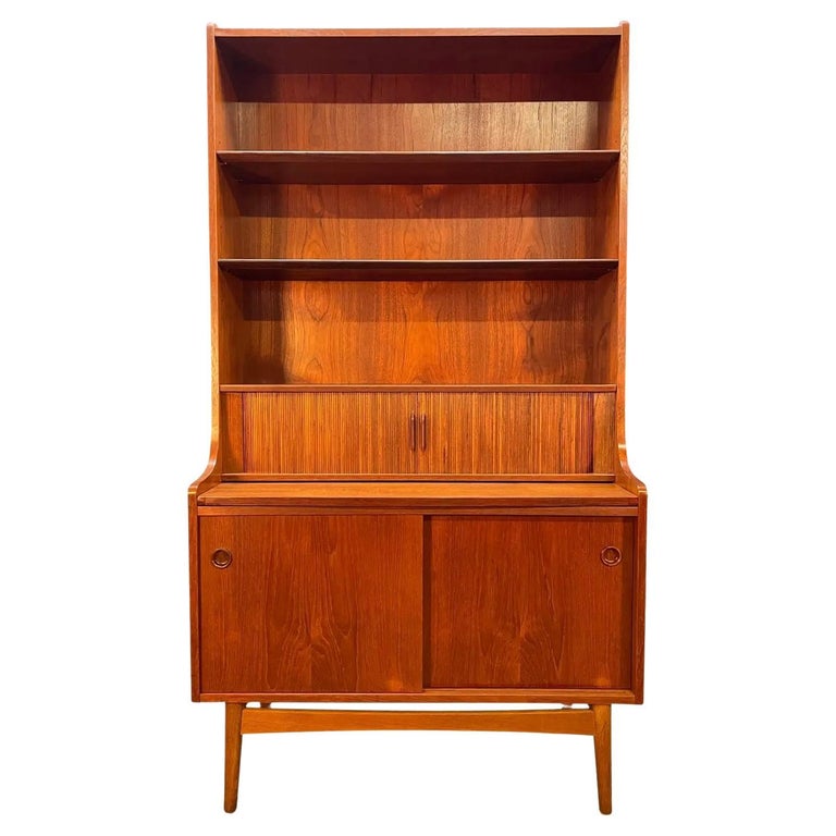 Bibliothèque secrétaire danoise vintage en teck de style moderne du ...