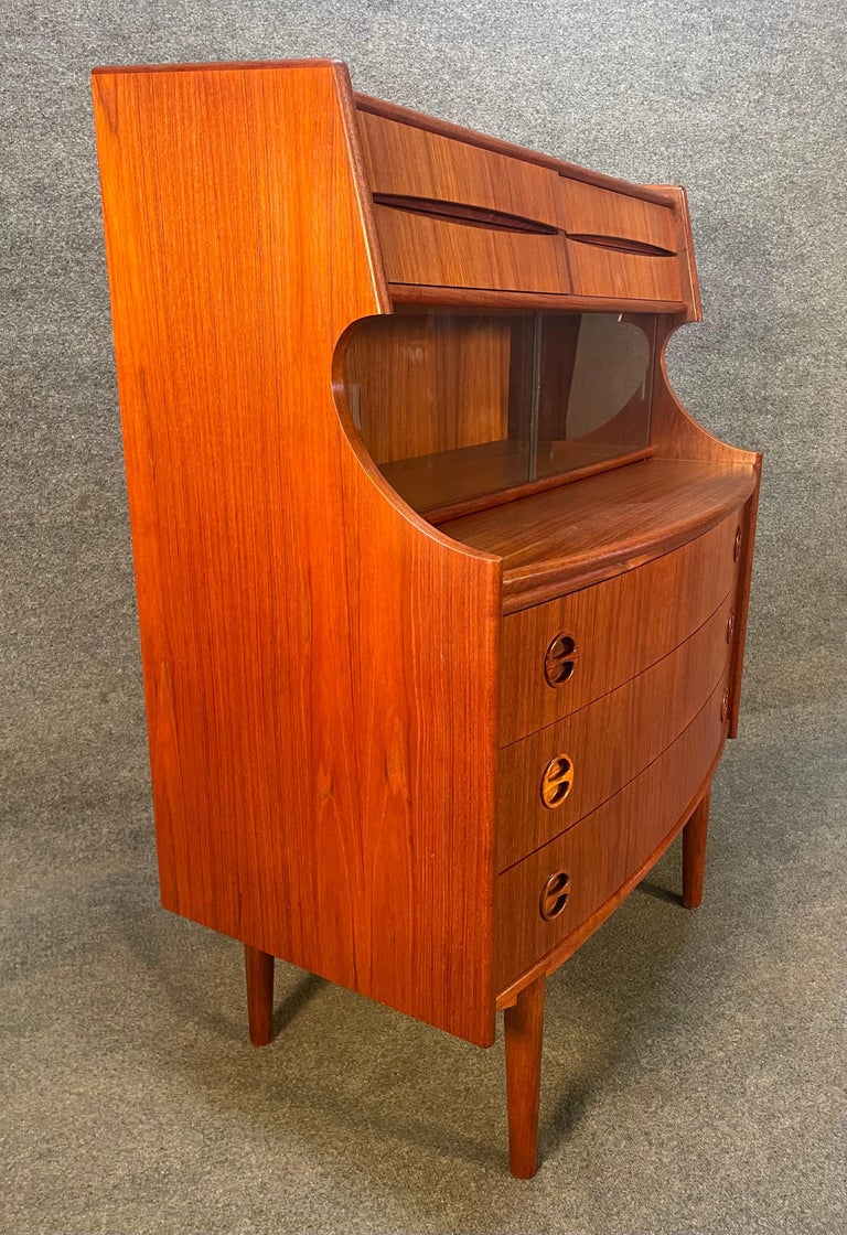 Vintage Danish Mid-Century Modern Teak Secretary Desk by Falsig Mobler ...