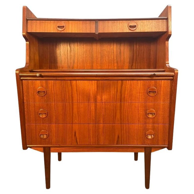 Secrétaire danois vintage en teck, moderne du milieu du siècle dernier ...
