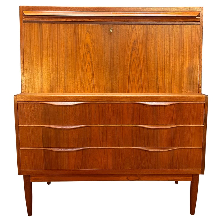 Vintage Danish Mid-Century Modern Teal Secretary Desk by Erling Torvitz ...