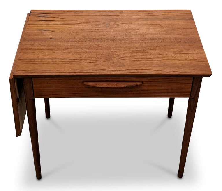 Vintage Danish Mid Century Teak Sewing / Side Table w Leaf - 122207 For ...