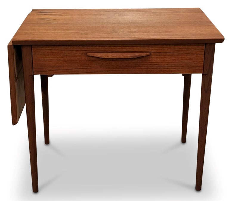 Vintage Danish Mid Century Teak Sewing / Side Table w Leaf - 122207 For ...