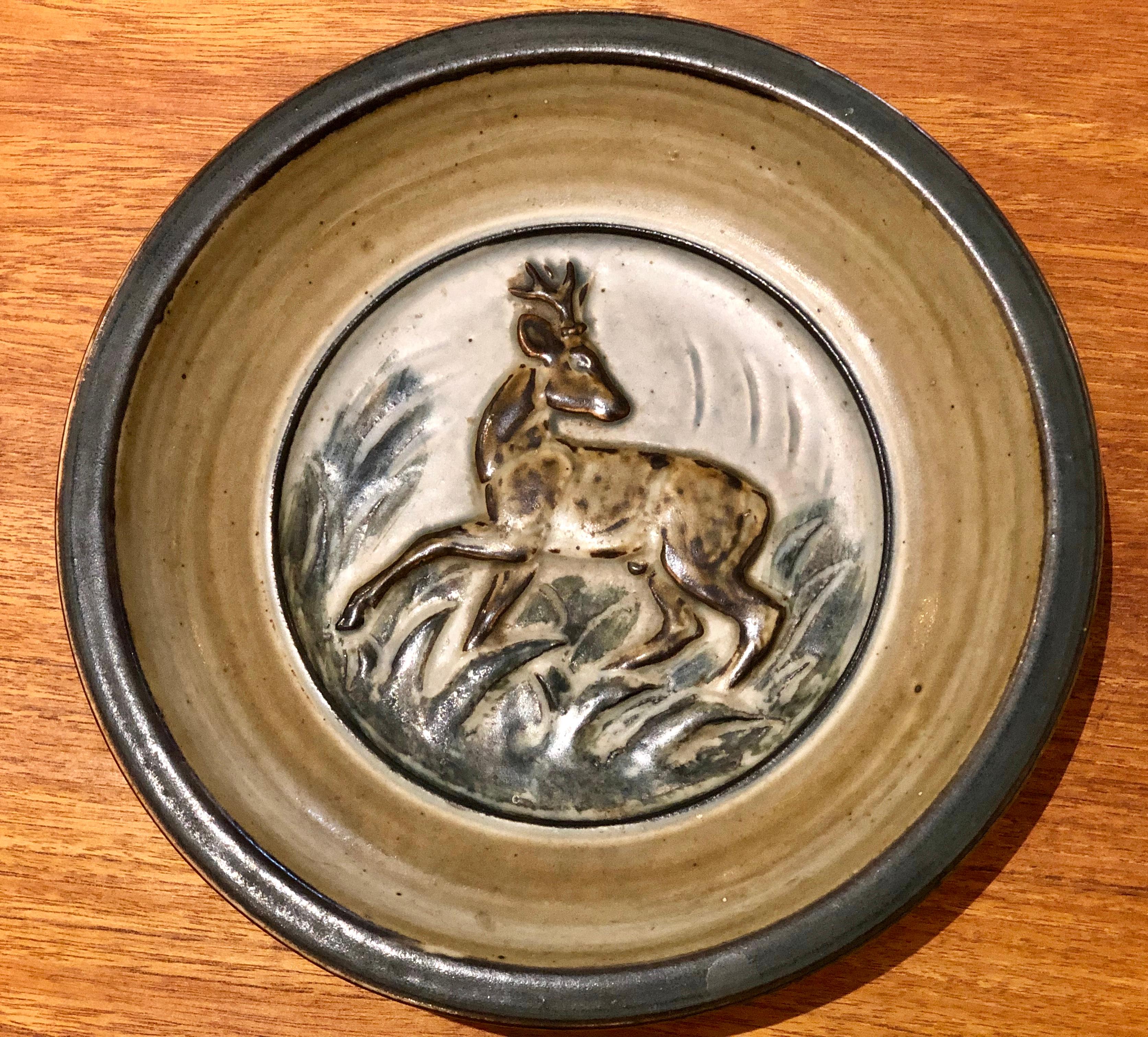 Vintage Danish Modern Stag Bowl For Sale at 1stDibs