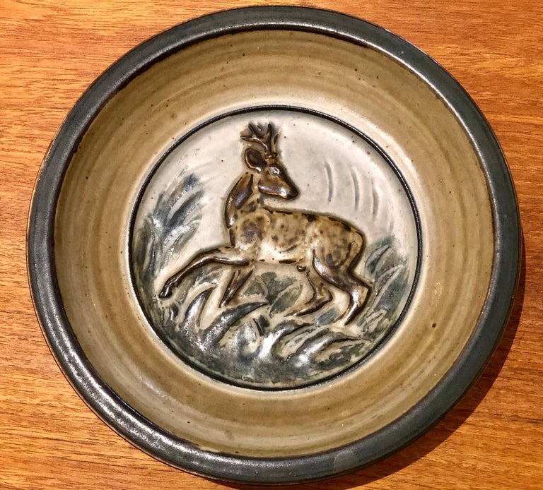 Vintage Danish Modern Stag Bowl For Sale at 1stDibs