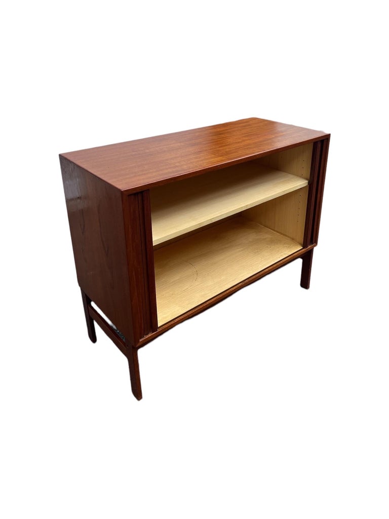Vintage Danish Modern Tambour Door Record Cabinet of Credenza Imported ...