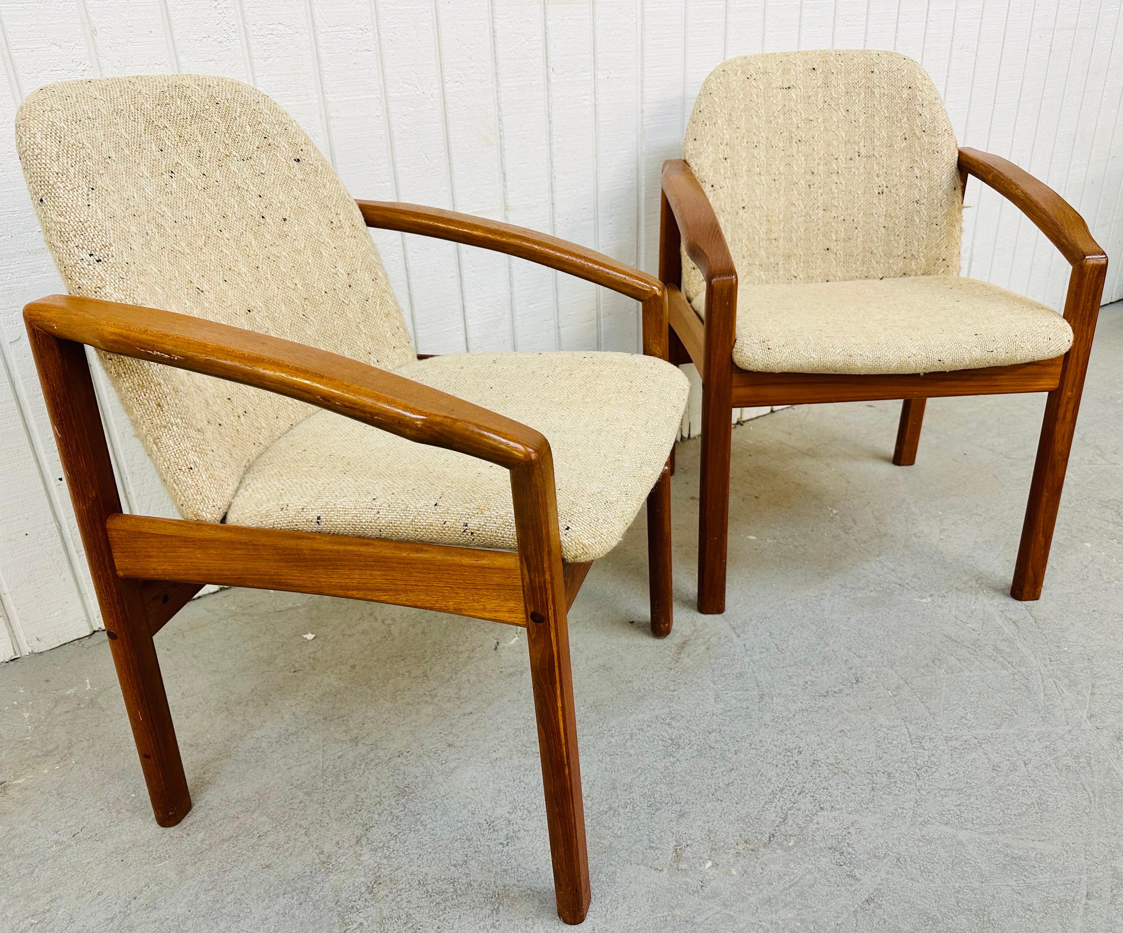 Vintage Danish Modern Teak Arm Chairs For Sale at 1stDibs